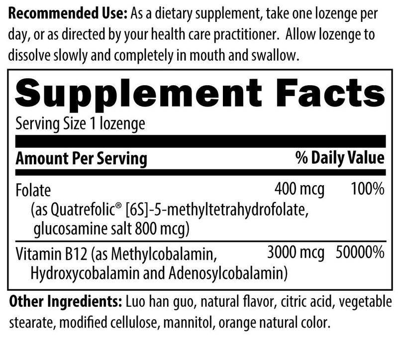B-12 Vitamins - Tri-Cobolamin plus 5-MTHF - Lozenges, Non-GMO - Bright ...